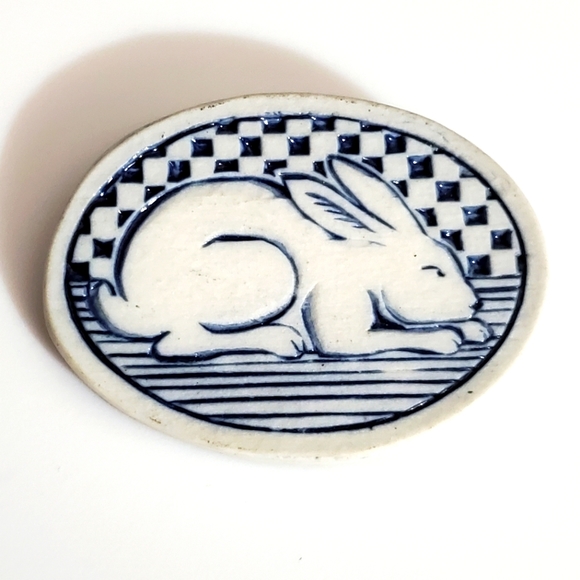 Jewelry | Vintage Easter Rabbit Bunny Porcelain Brooch Pin Glazed ...